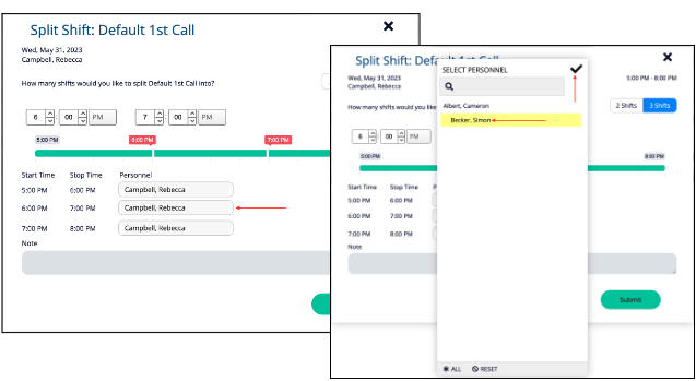 Splitting a Shift on the Schedule – Lightning Bolt