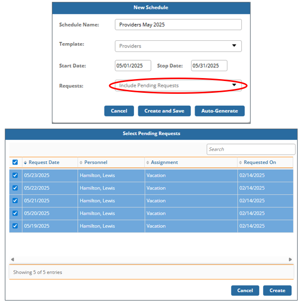 How Can I Generate a Schedule with Pending Requests? – Lightning Bolt